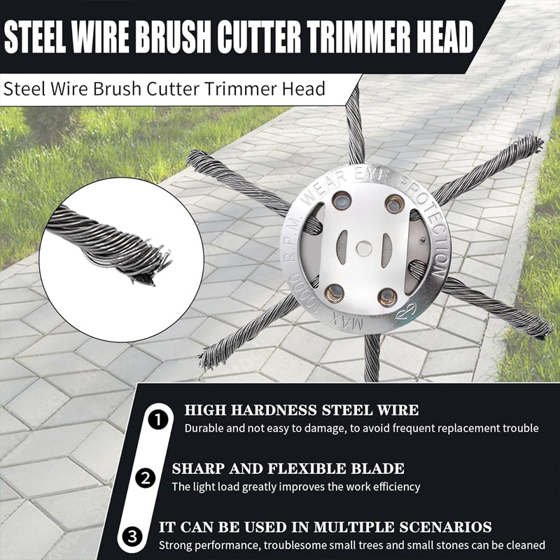 6 inch Steel Wire Brush Cutter Trimmer Head – fullofcarts