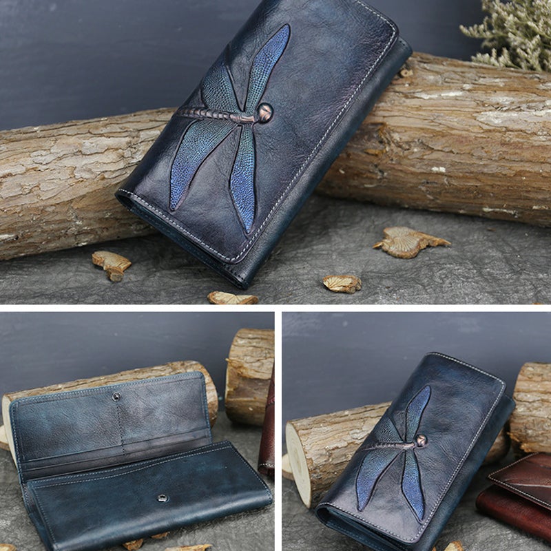 Retro Dragonfly Leather Purse – fullofcarts